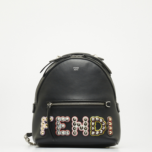 Fendi | Bags | Fendi Visaway Studs Logo Rucksack Backpack Black ...